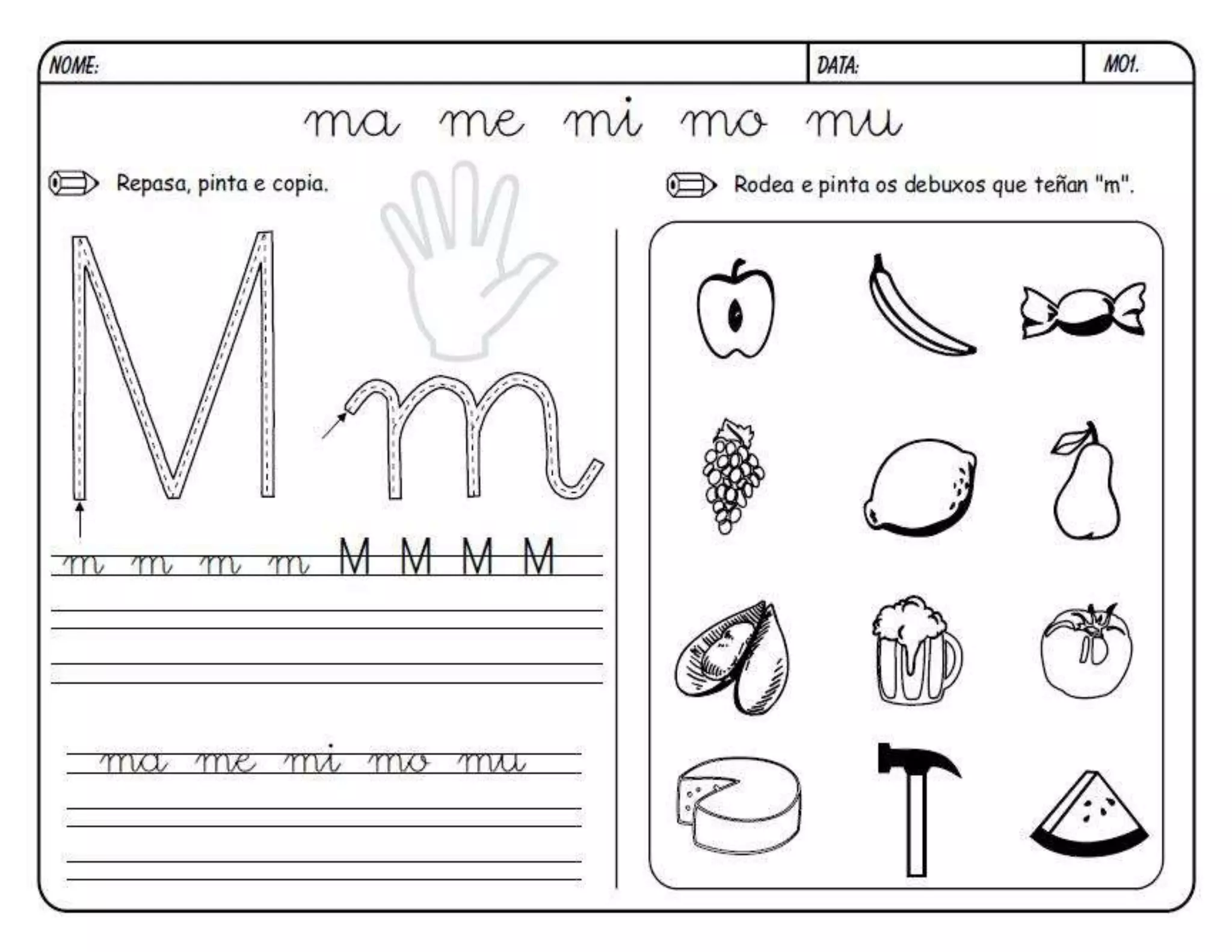 Las consonantes m, p, s, l, t, n y d | DOCX