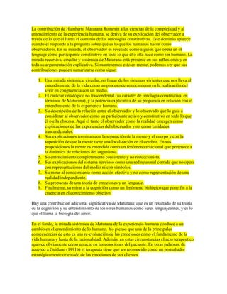 Las contribuciones de humberto maturana a las ciencias de la ...
