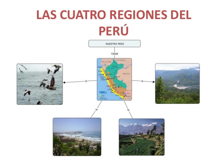 Mapa del Perú y sus 4 regiones - Imagui