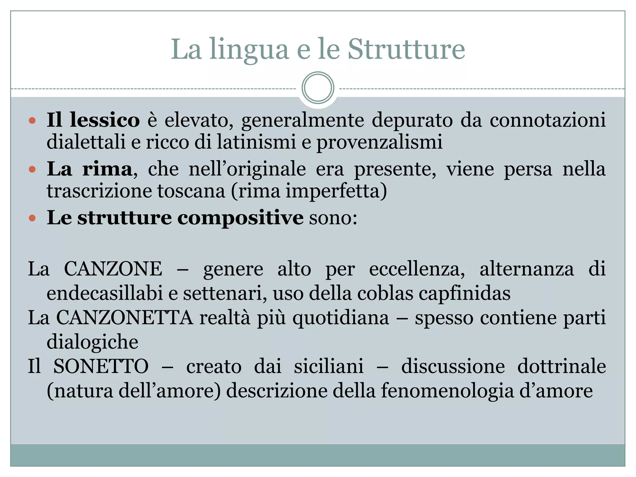 La scuola poetica siciliana - Prof. Zenoni | PPTX