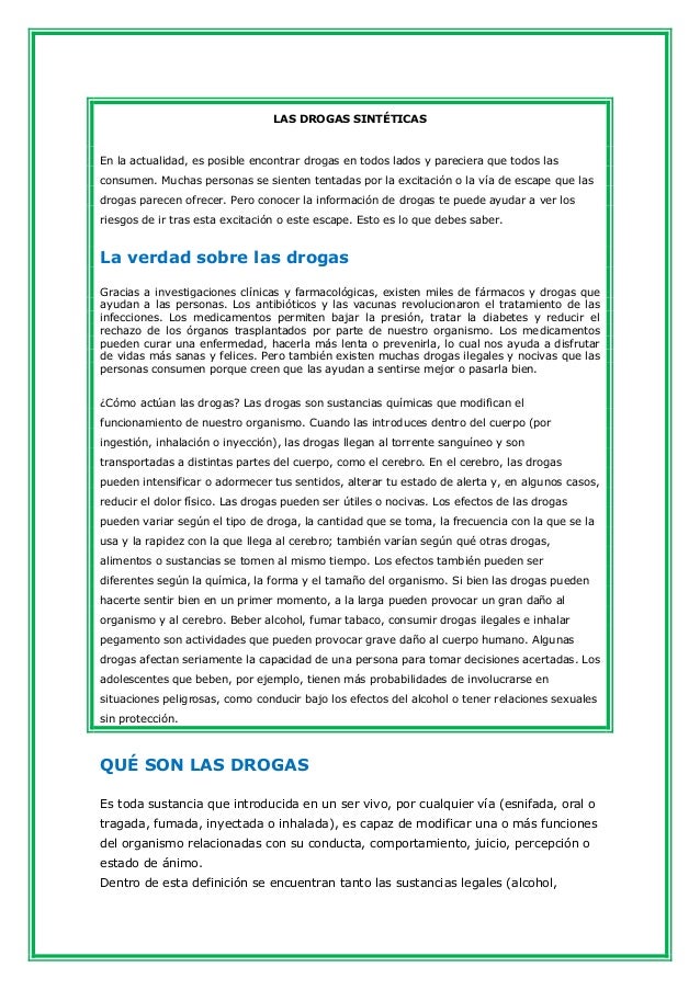 Las Drogas Sintéticas