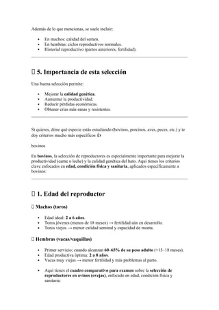 Guía Completa para la Selección de Reproductores en Producción Animal ...