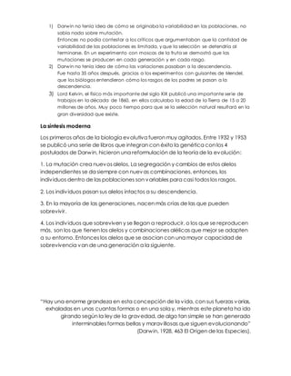 La selección natural de darwin | DOCX