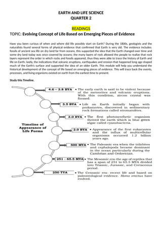Learning Activity Sheet Earth and Life Science | DOCX