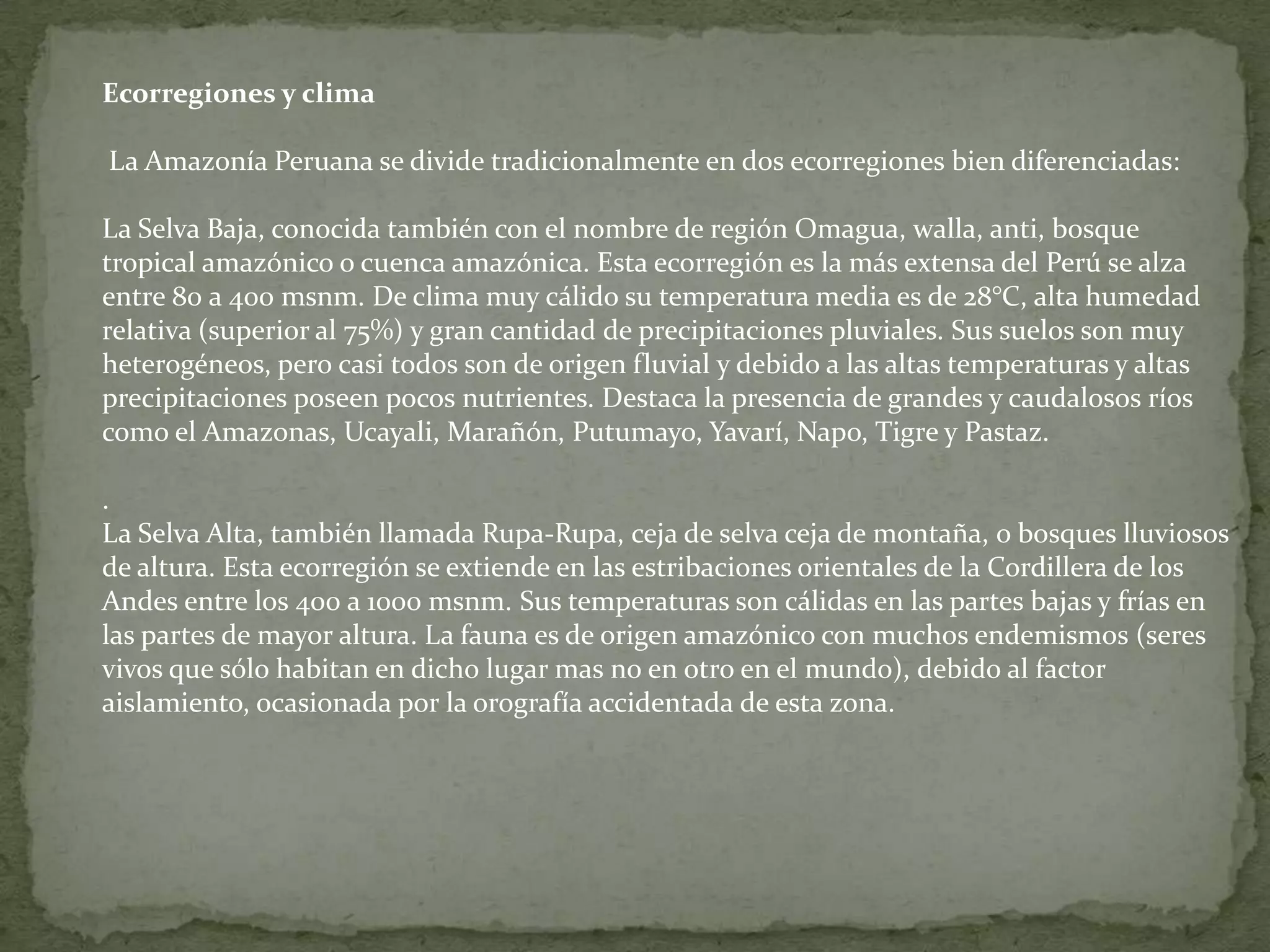 La Selva Peruana | PPTX