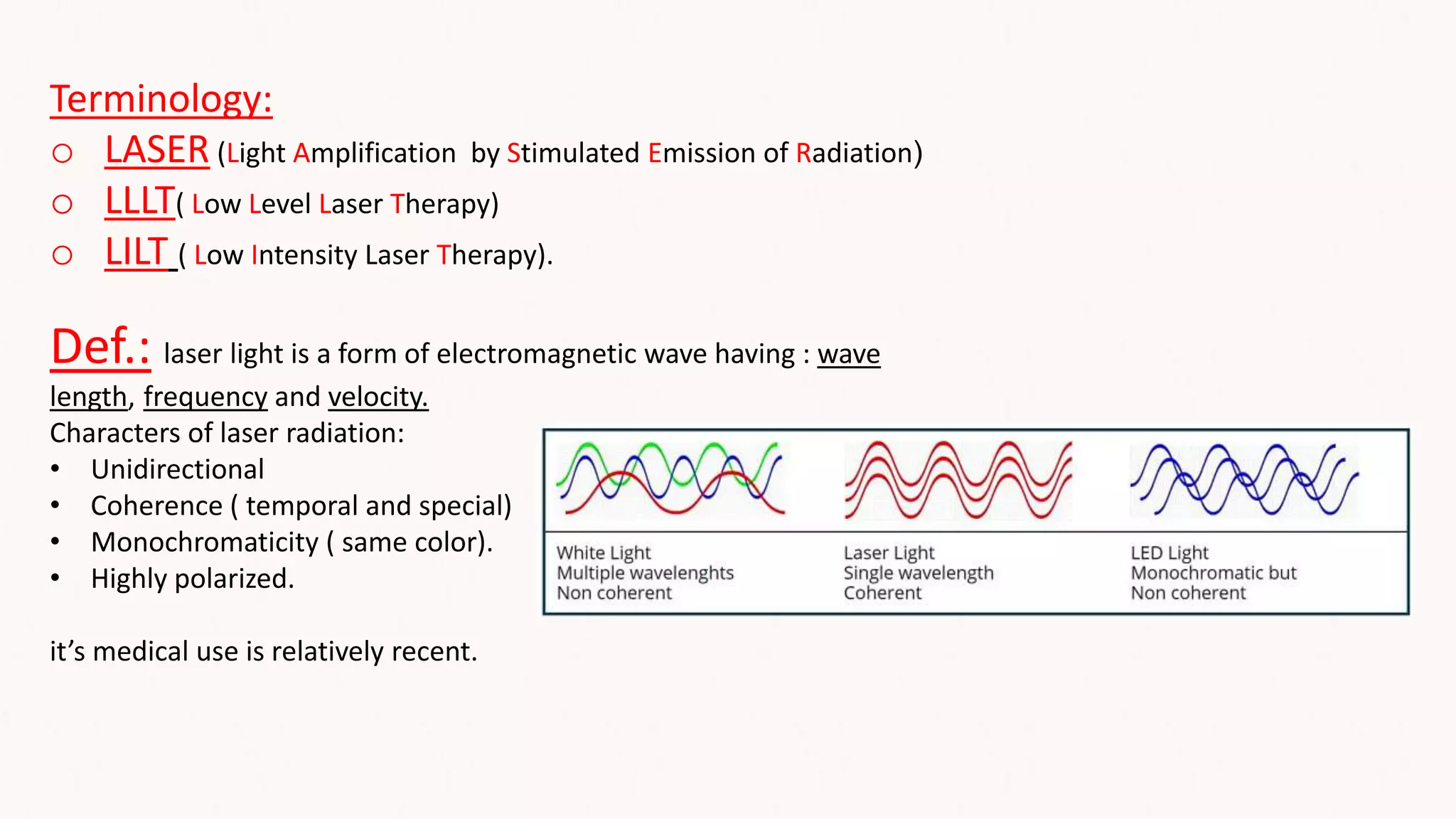 Laser pricipals and uses in rehabilitaion medicin | PPT