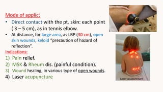 Laser pricipals and uses in rehabilitaion medicin | PPTX
