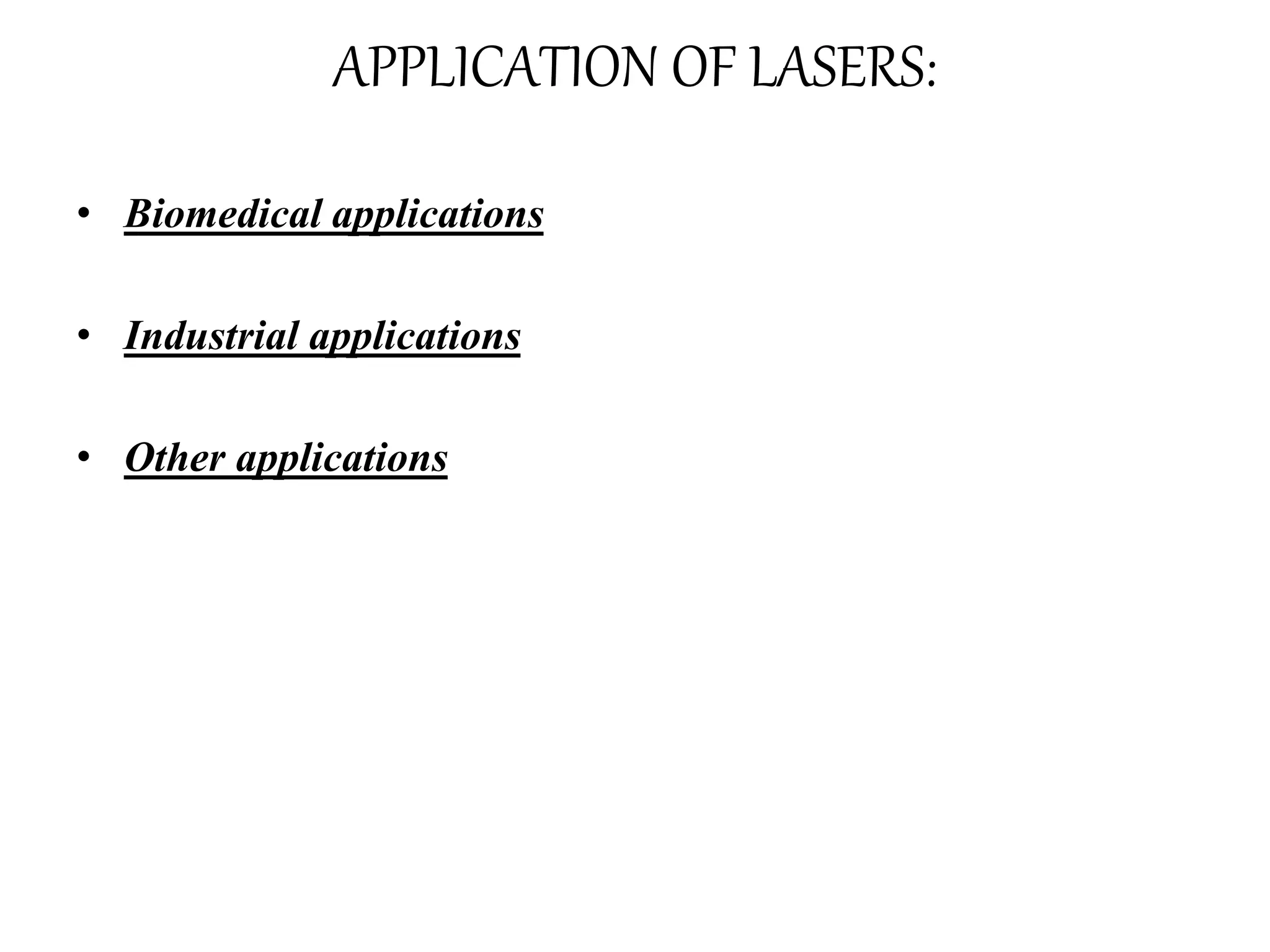 LASER & APPLICATIONS | PPTX
