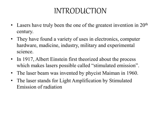 LASER & APPLICATIONS | PPTX