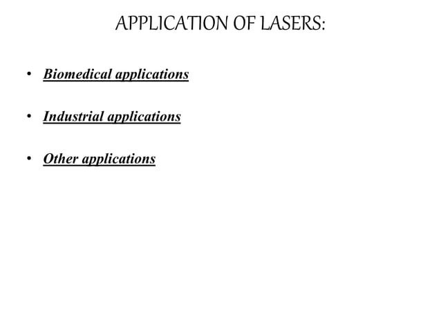 LASER & APPLICATIONS | PPTX