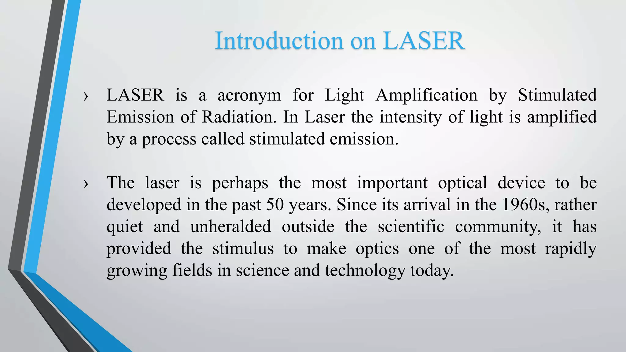 Laser in physics | PPTX