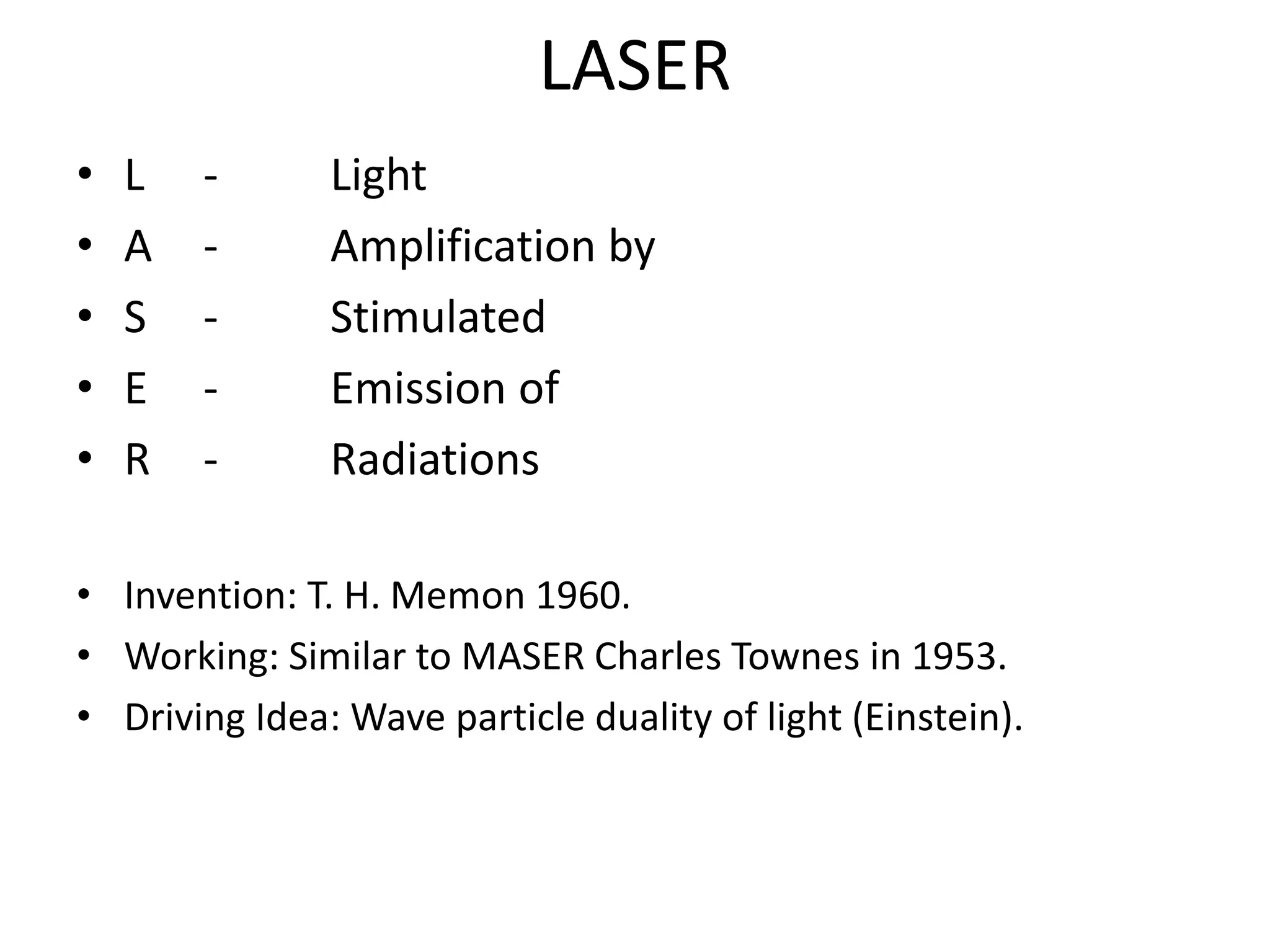 Basics of Laser | PPTX