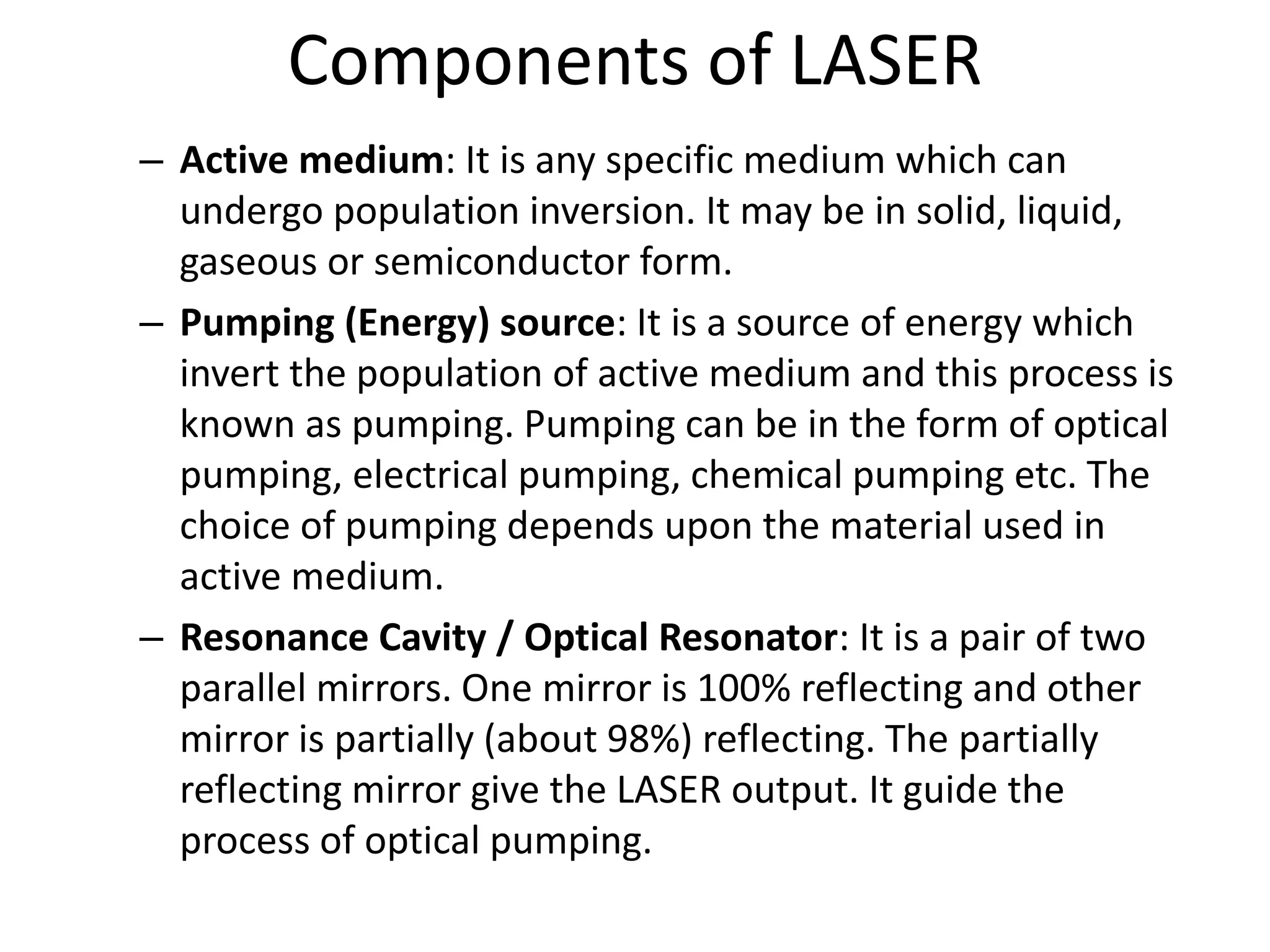 Basics of Laser | PPTX