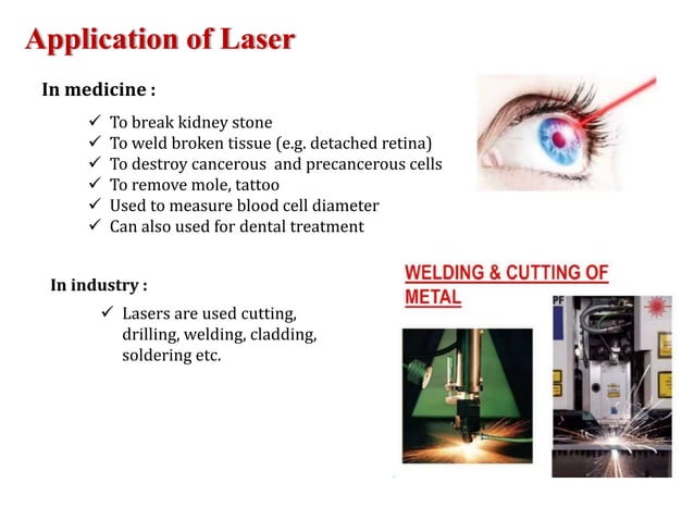 Laser And its Application's - Engineering Physics | PPTX | Chemistry ...