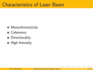 Laser,characteristics, importance, types | PDF