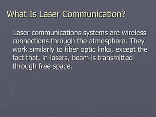 Laser Communication | PPT