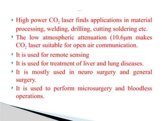 LASER and it's applications explanation in points | PPTX