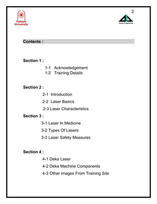 Laser summer training report | PDF