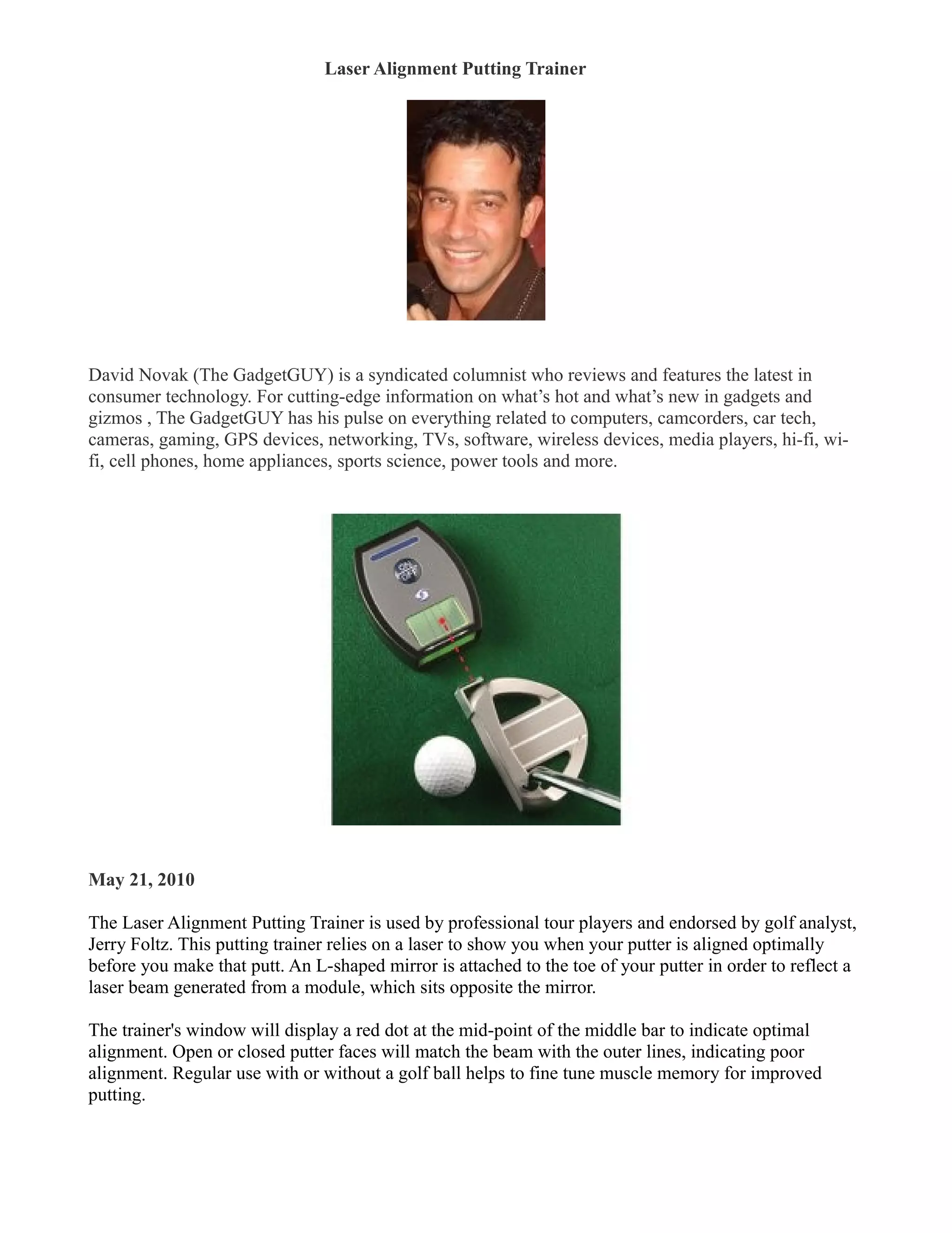 Laser alignment putting trainer david novak (the gadgetgu-ycolumn.com ...