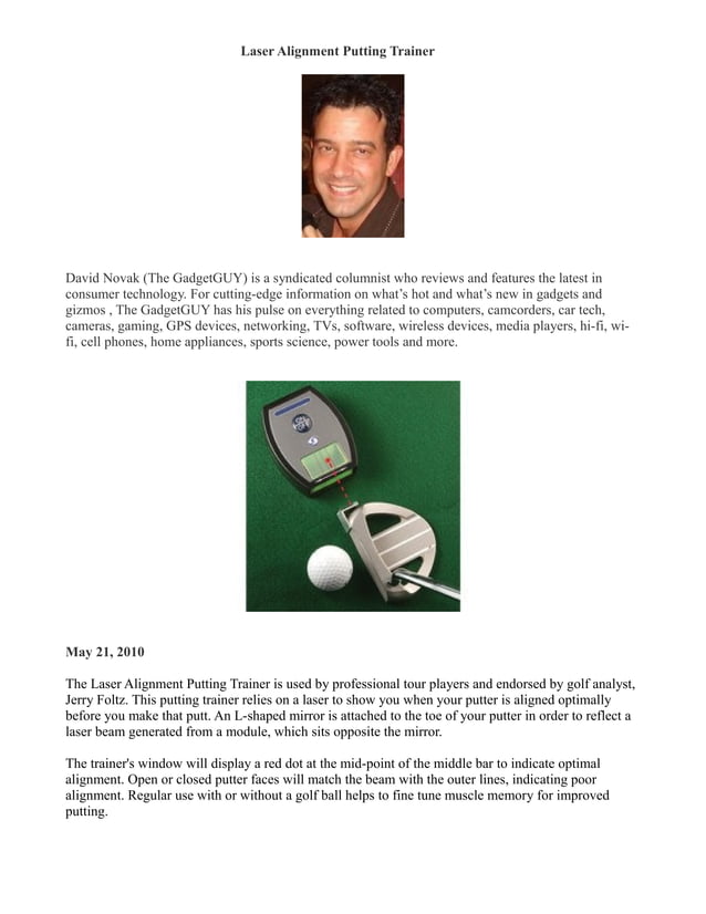 Laser alignment putting trainer david novak (the gadgetgu-ycolumn.com ...