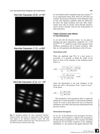 Laser and gaussian | PDF | Physics | Science