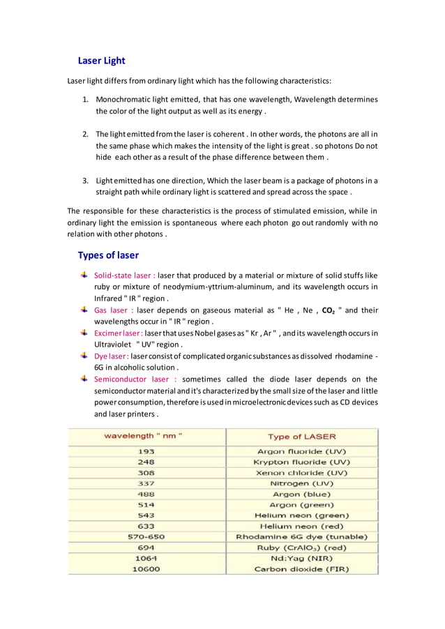 Laser and its applications | DOCX | Skin and Dermatology | Diseases and ...
