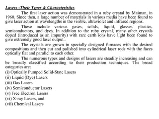 Laser and its mining applications | PPT