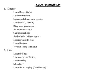 Laser and its mining applications | PPTX