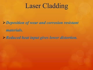 Laser and laser cladding | PPTX