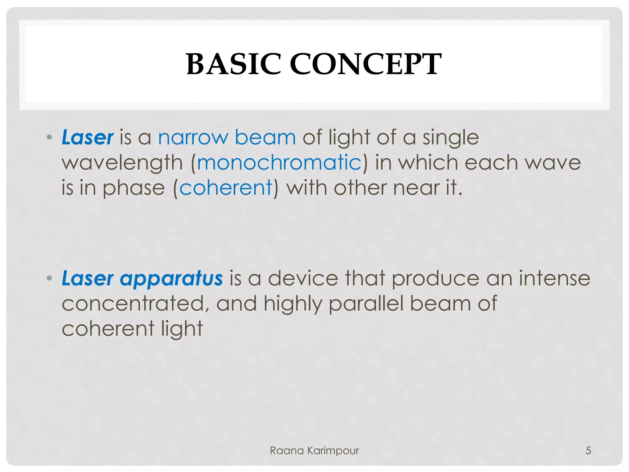 Laser application in medicine | PPTX