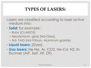 Laser application in medicine | PPTX