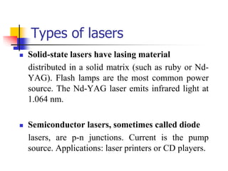 Laser applications to medicine and biology | PPT | Chemistry | Science