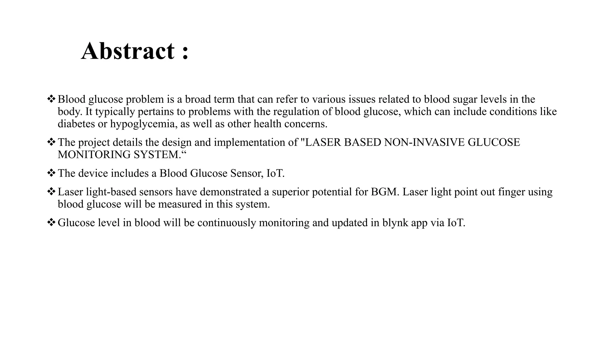 LASER BASED NON-INVASIVE GLUCOSE MONITORING SYSTEM PPT.pptx