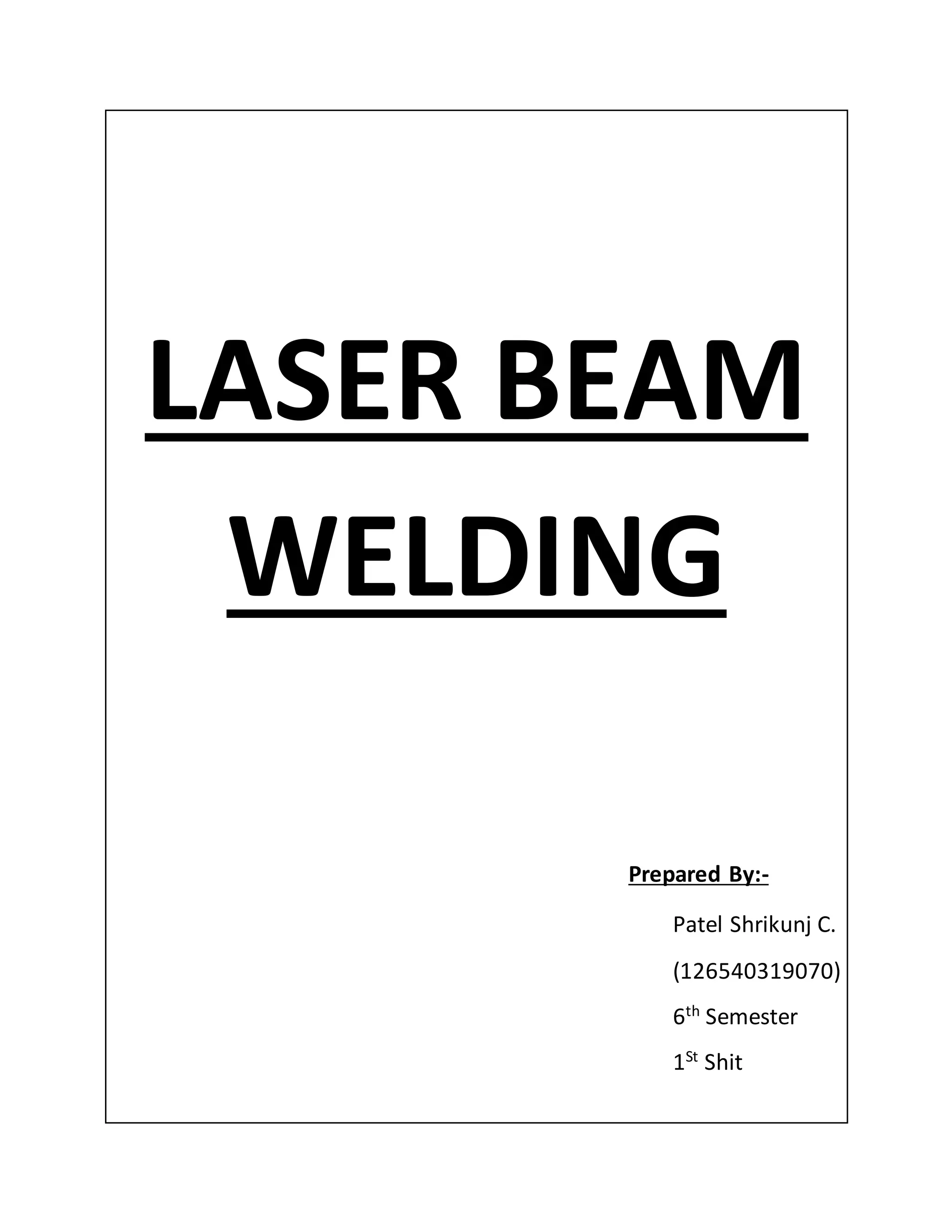 Laser beam welding | DOCX