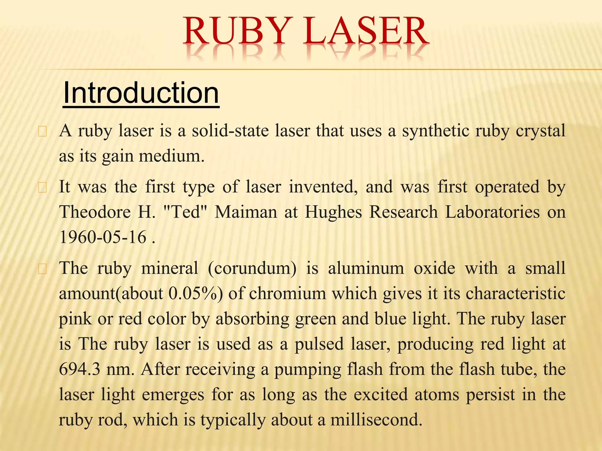 Basic Idea of Laser by deepika gupta | PPSX