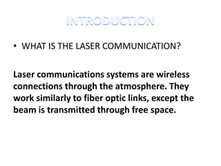 LASER Communication | PPTX