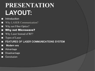 Laser communication ppt svist | PPTX