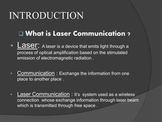 Laser communication ppt svist | PPTX
