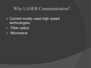 Laser communication ppt svist | PPTX