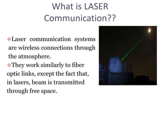 Laser communications ppt | PPTX