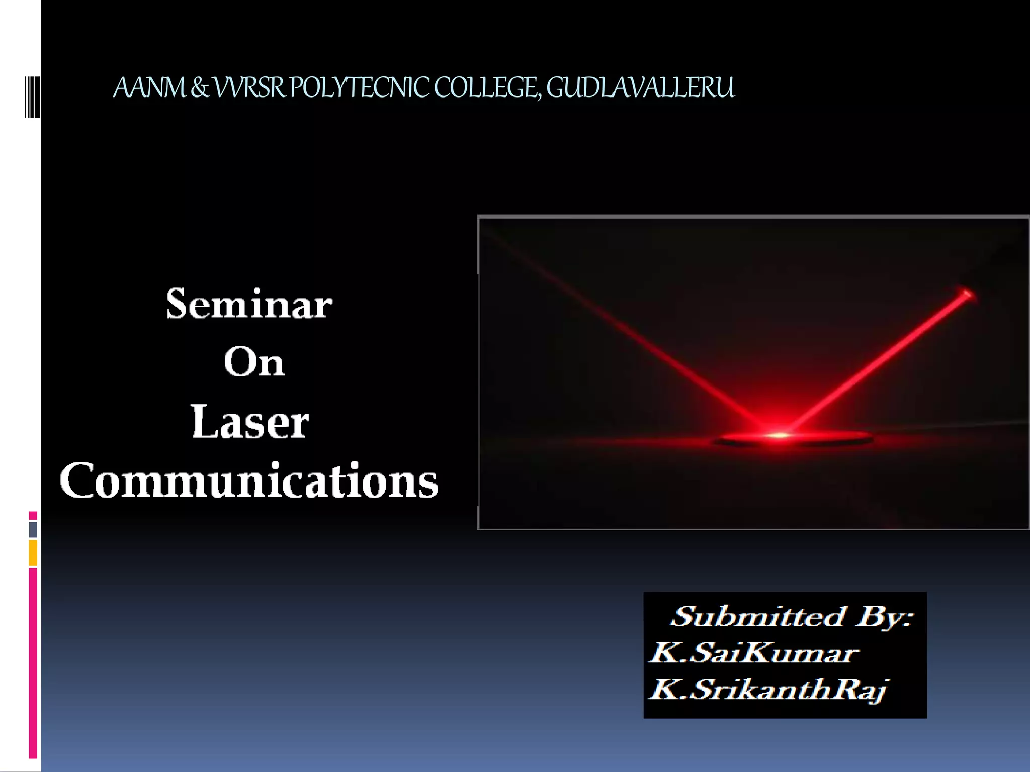 Laser communications ppt1 | PPTX