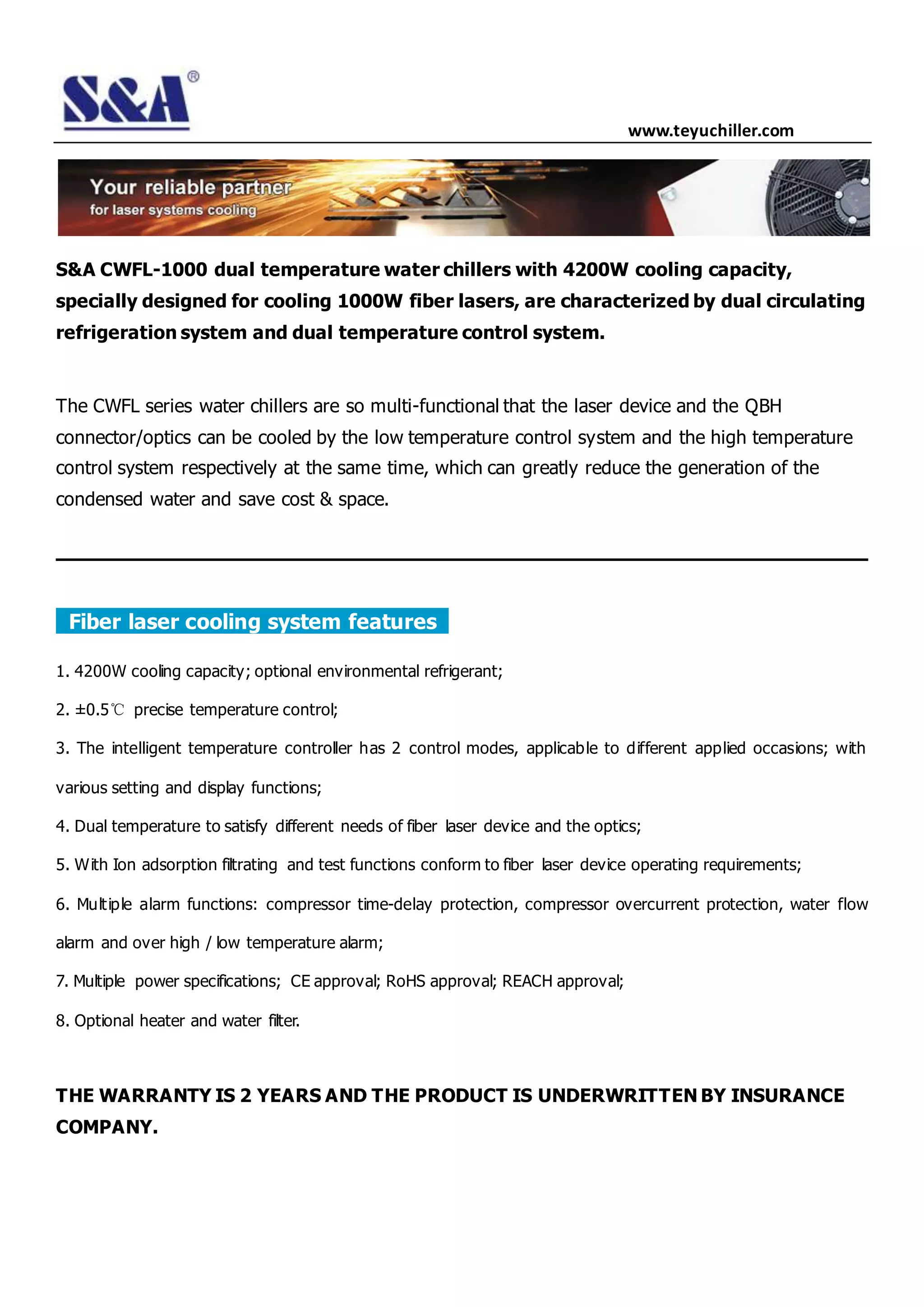 Laser cooling systems cwfl 1000 with dual digital temperature ...