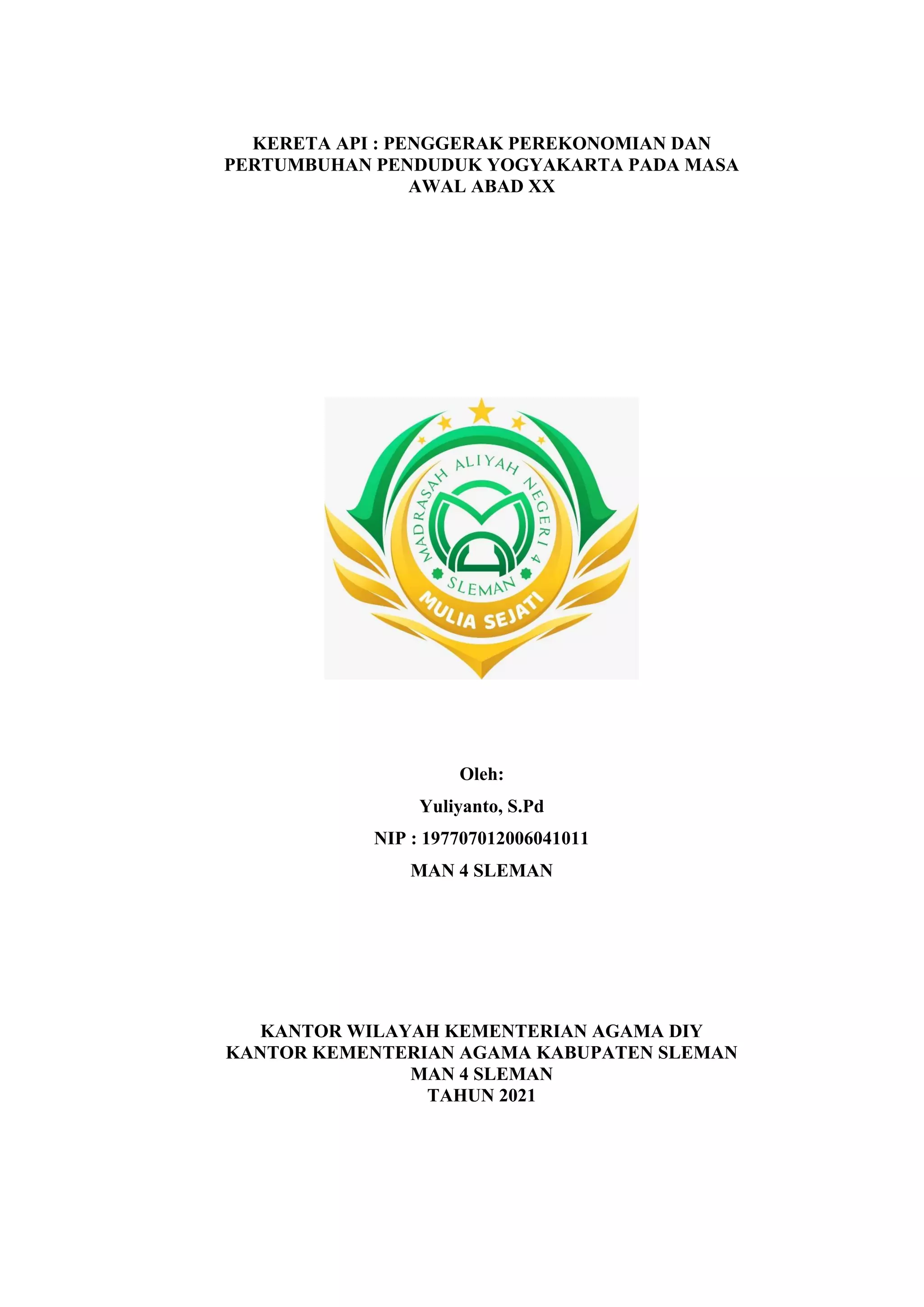 Kereta Api: Penggerak Perekonomian dan Pertumbuhan Penduduk Yogyakarta ...
