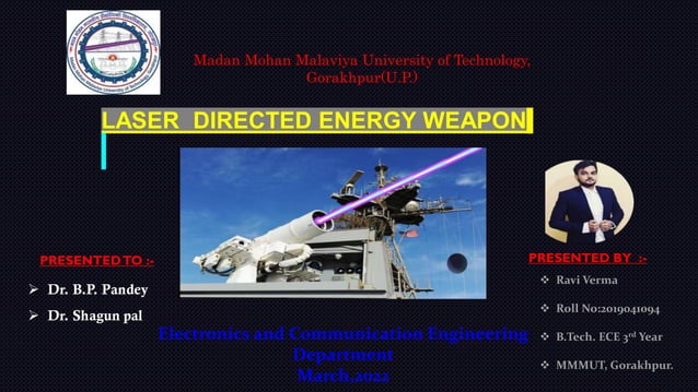 LASER ENERGY WEAPON PPT FOR SEMINAR PRESENTATION | PDF