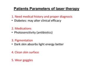 use of Laser therapy in physiotherapy ,theory | PDF