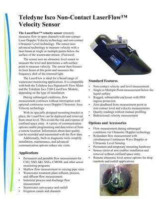 Advanced Laser Doppler Technology for Non-Contacting Area Velocity Flow ...