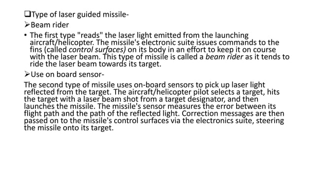 Laser Guided Missile | PPTX | Chemistry | Science