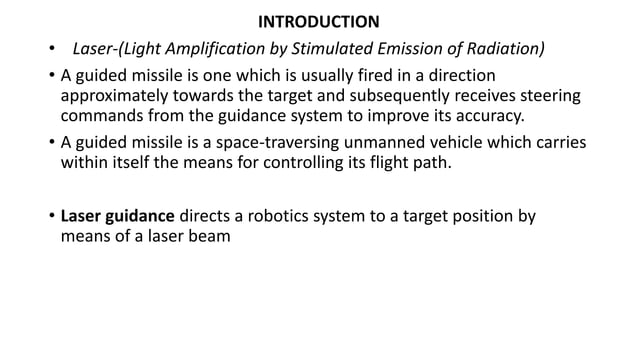 Laser Guided Missile | PPTX | Chemistry | Science