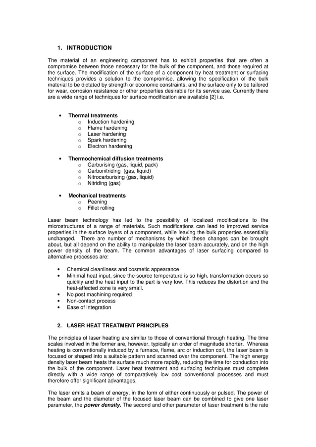 Laser heat treatment | PDF | Physics | Science