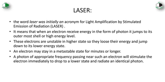 Laser in Ophthalmology and types of Laser | PPTX
